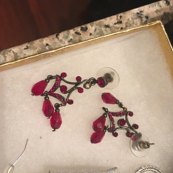 Jewelry | Antique Red Rose Dangle Earrings | Poshmark